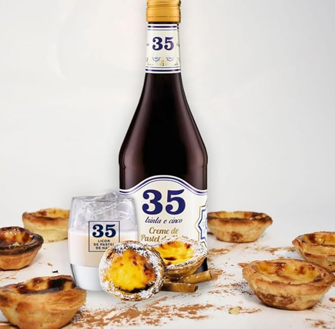 Licor 35 - Creme de Pastel de Nata 700 ml + Glas – Pérola Portugal